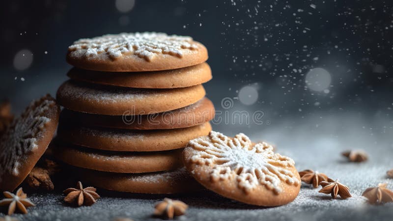 Stack of Christmas Cinnamon Cookies, Neural Network Generated Image ...