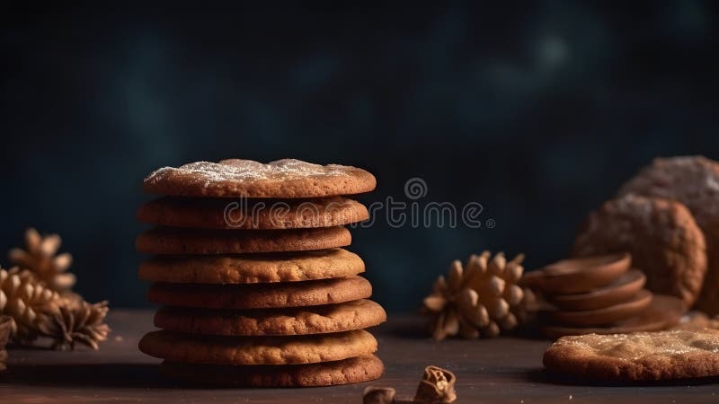 Stack of Christmas Cinnamon Cookies, Neural Network Generated Image ...