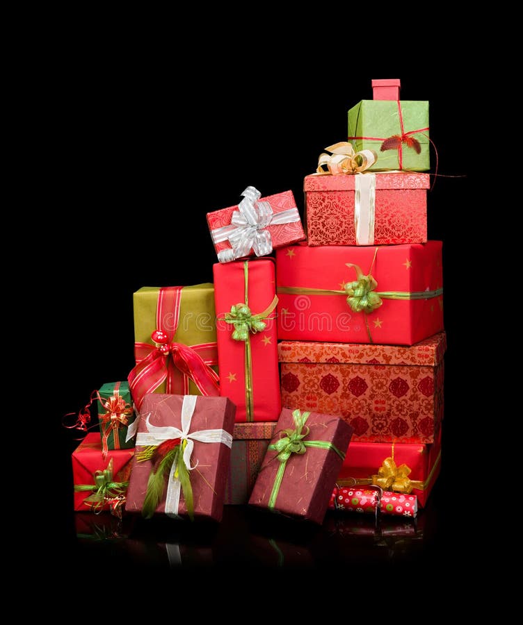Stacked christmas gifts stock photo. Image of wrapping - 10895686