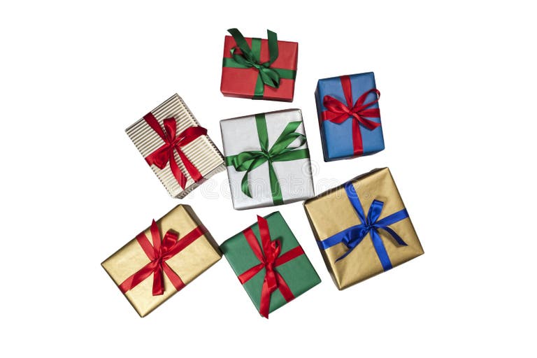 Stack of Christmas Presents Stock Photo - Image of advent, ribbon ...