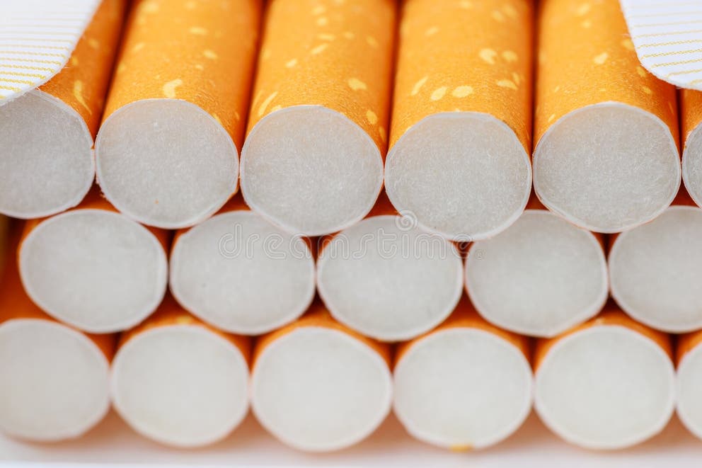 A Stack of Cigarettes with the Top One Being the Most Visible Stock ...