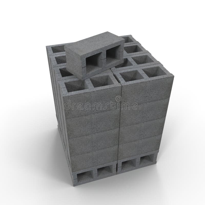 Stack of Cinder Blocks, Ready for Construction. Generative AI Stock ...
