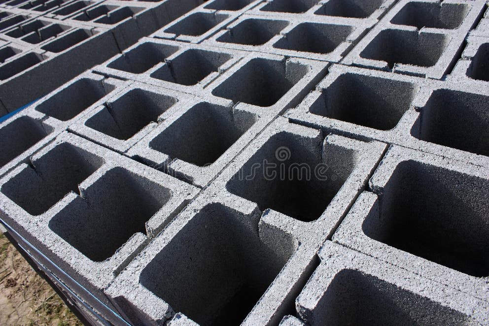 Stack of cinder blocks stock photo. Image of hard, material - 8072218