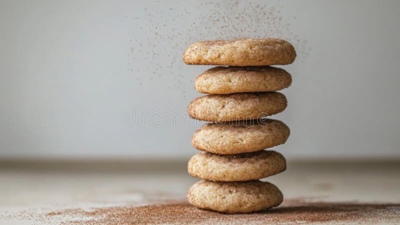 Stack of Cinnamon Sugar Cookies on White Background Stock Illustration ...