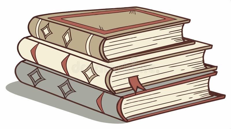 Stack of Classic Books, Literature Reading Material Design Vector ...