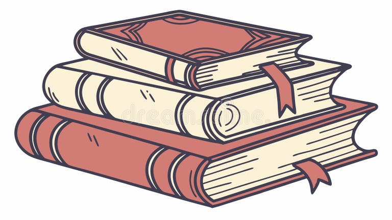 Stack of Classic Books Vector Illustration, Knowledge & Learning ...