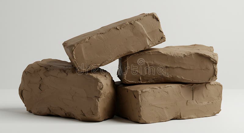 Stack of Clay Blocks for Pottery or Sculpture in Studio Stock ...