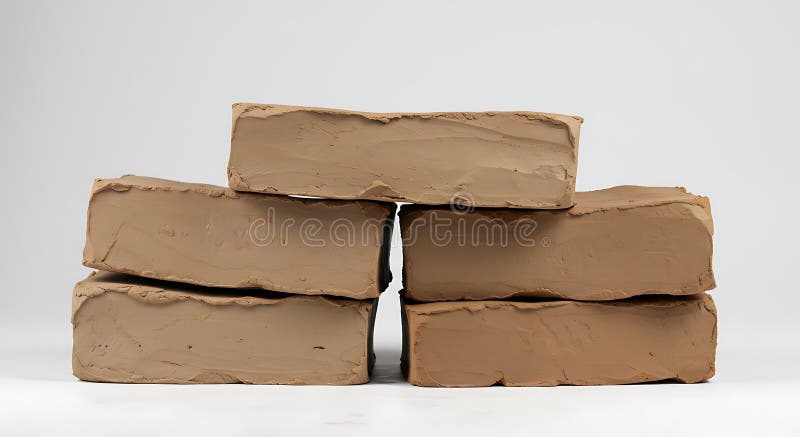 Stack of Clay Bricks for Pottery or Construction Material Stock ...