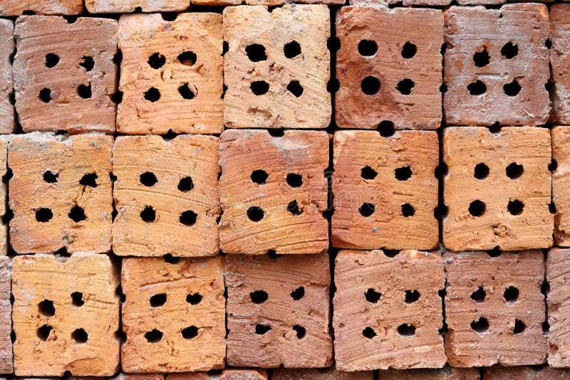 Stack of Clay Bricks Texture Background Stock Photo - Image of block ...