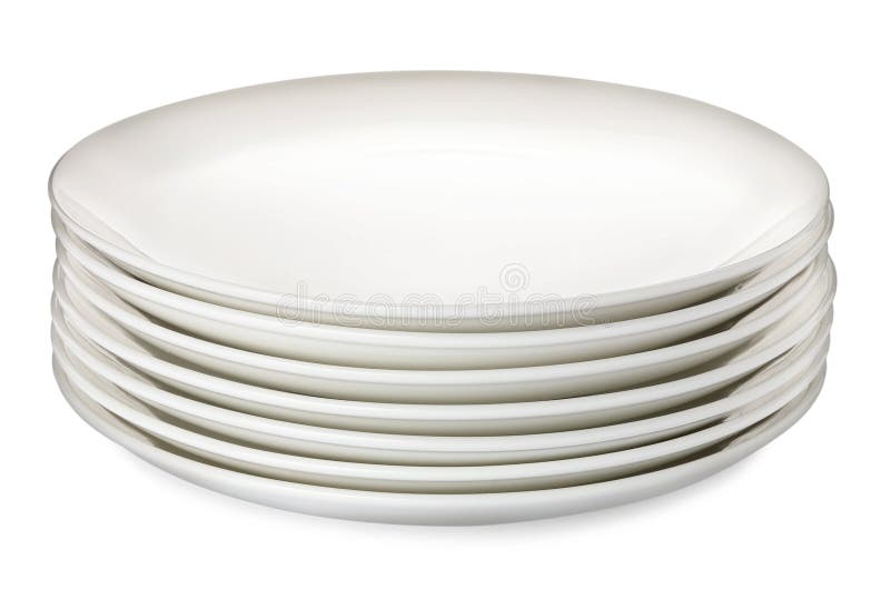 Stack of Clean Ceramic Plates on White Stock Image - Image of light ...