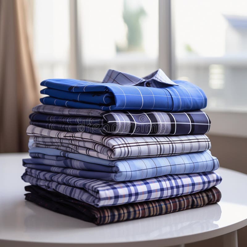 A Stack of Clean Clothes on the Table Stock Illustration - Illustration ...