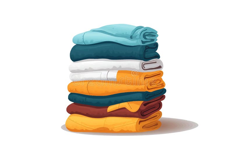Stack of Clean Clothes Vector Flat Minimalistic Isolated Vector Style ...