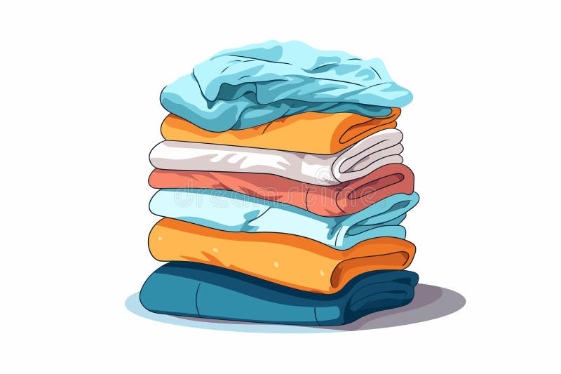 Stack of Clean Clothes Vector Flat Minimalistic Isolated Vector Style ...