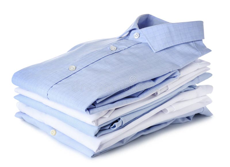 Stack of Clean Clothes on White Background Stock Image - Image of cloth ...