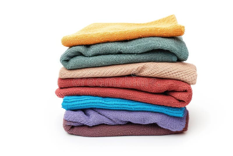 Stack of Clean Clothes on White Background Stock Illustration ...