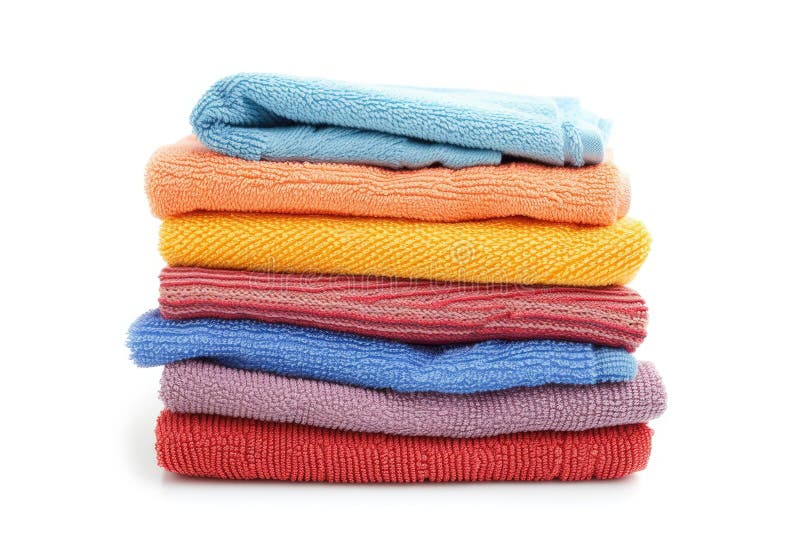 Stack of Clean Clothes on White Background Stock Illustration ...