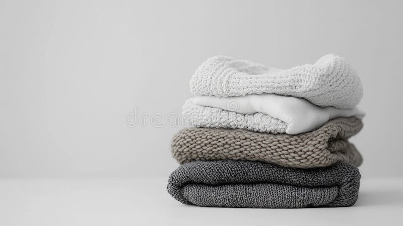 Stack of Clean Clothes on White Background Stock Illustration ...