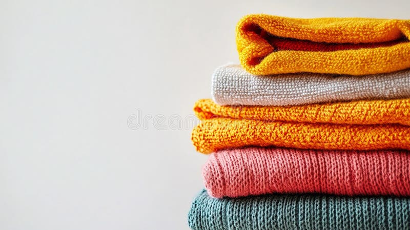 Stack of Clean Clothes on White Background Stock Illustration ...