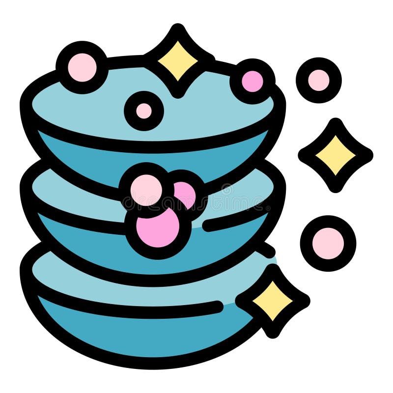 Stack of Clean Dishes Sparkling and Gleaming Icon Stock Vector ...