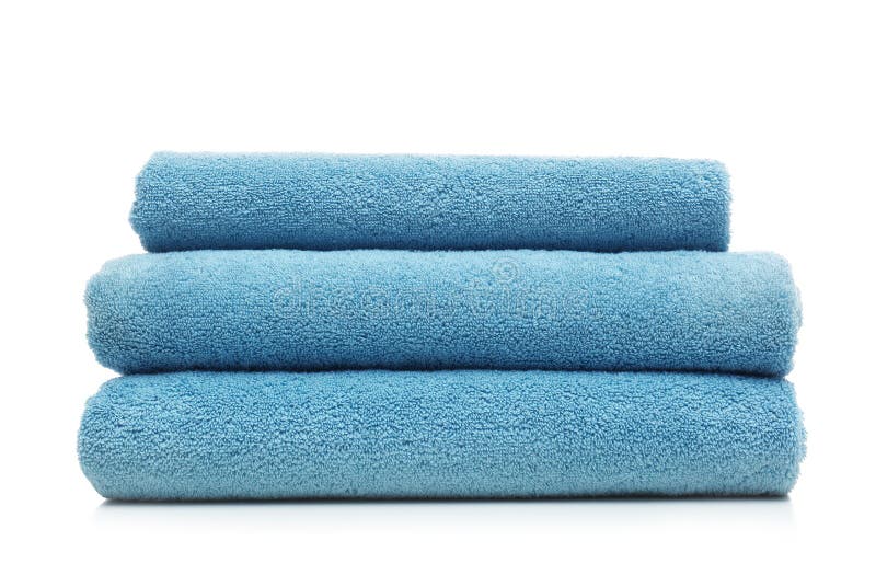 Stack of Clean Folded Towels on White Stock Photo - Image of rest ...
