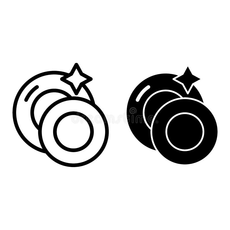 Stack of Clean Plates Line Icon. Pile of Plates Vector Illustration ...