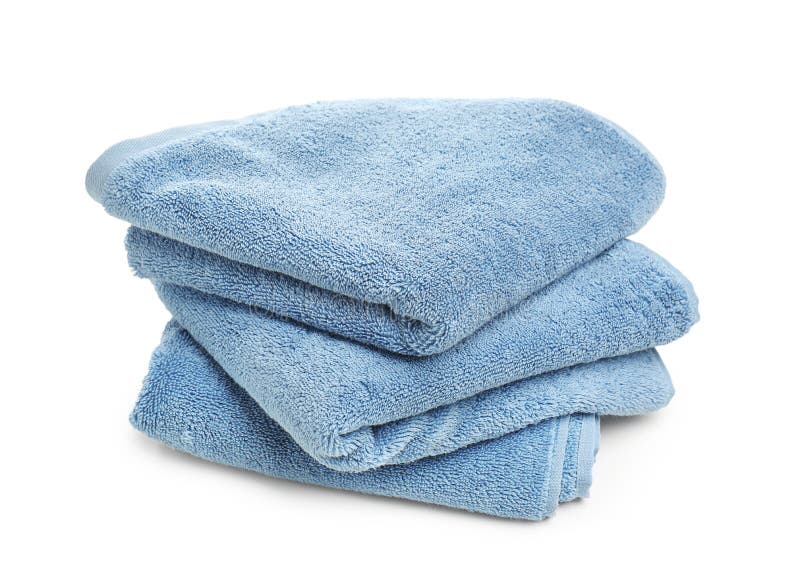 Stack Of Clean Soft Towels On White Background Stock Image - Image of ...