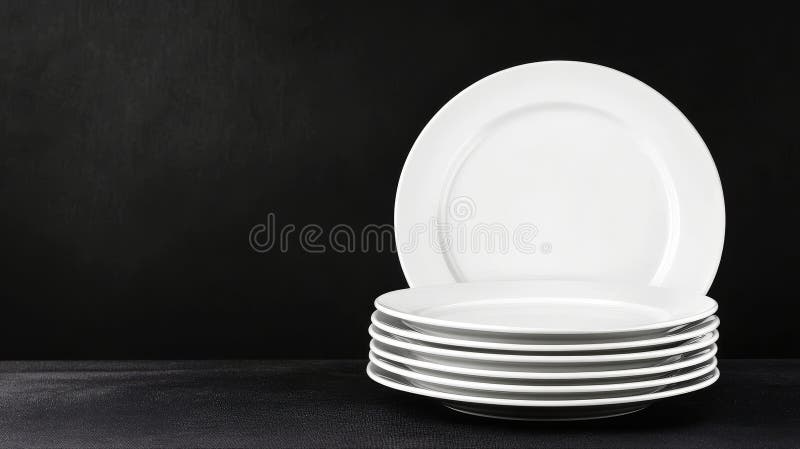 A Stack of Clean White Dinner Plates a Stack of Pristine White Dinner ...
