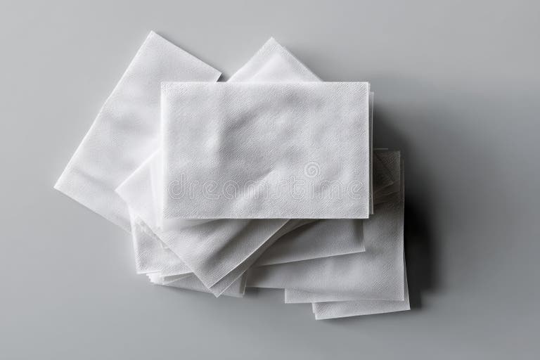 Stack of Clean, White Napkins Ready for Use in a Dining Setting or ...