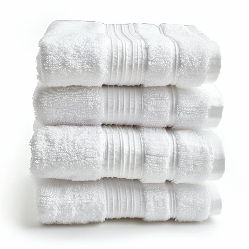 Stack of Clean White Towels Stock Illustration - Illustration of towel ...
