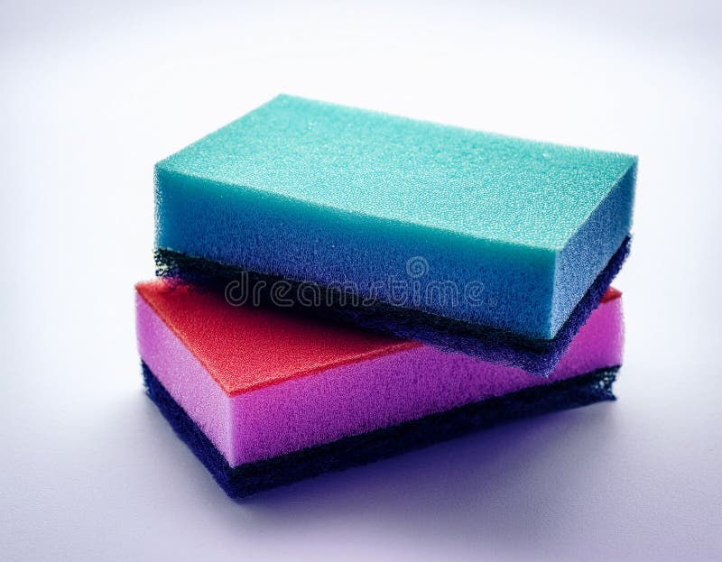 A Stack of Cleaning Sponges on a White Background Stock Illustration ...