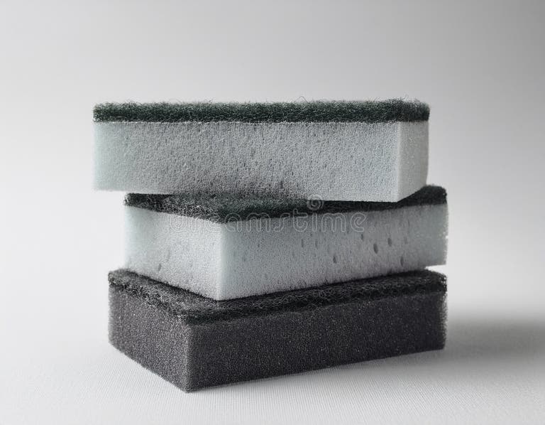A Stack of Cleaning Sponges on a White Background Stock Illustration ...