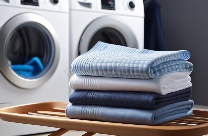 Stack of Colorful Clothes. Laundry and Household. Stock Illustration ...