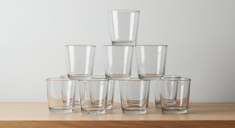 Stack of Empty Glasses stock illustration. Illustration of arrangement ...