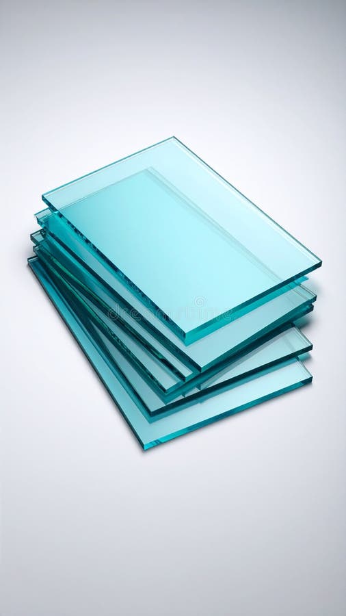 Stack of Clear Glass Sheets on White Backdrop Transparent Building ...