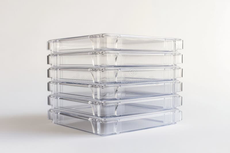 A Stack of Clear Plastic Containers. Perfect for Organizing Various ...