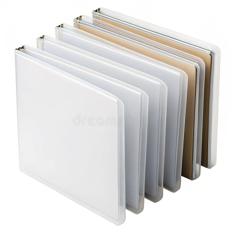 Stack of Clear Plastic Folders for Document Storage on White Background ...