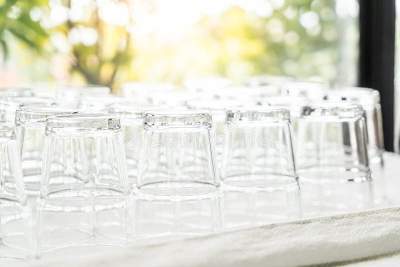 Stack of Clear Water Glass Bottom Up Stock Photo - Image of pattern ...