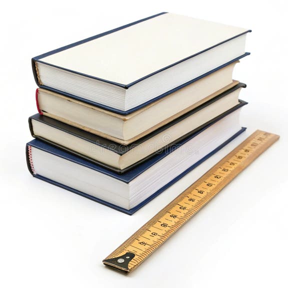 Stack of Closed Book and Ruler Isolated on Transparent Background Stock ...