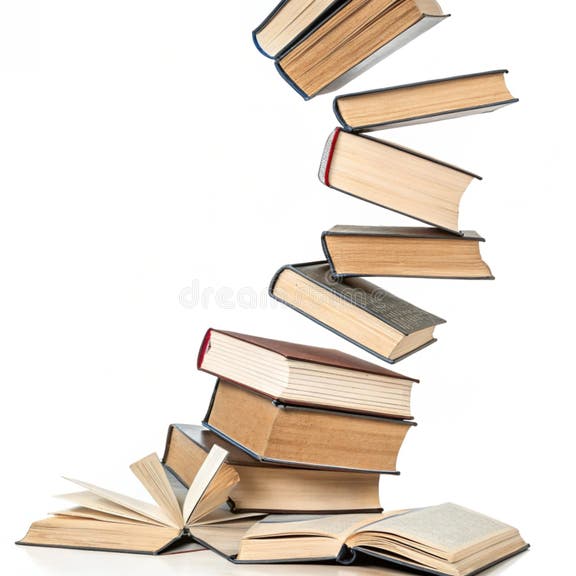 Stack of Closed Books Falling Isolated on Transparent Background Stock ...