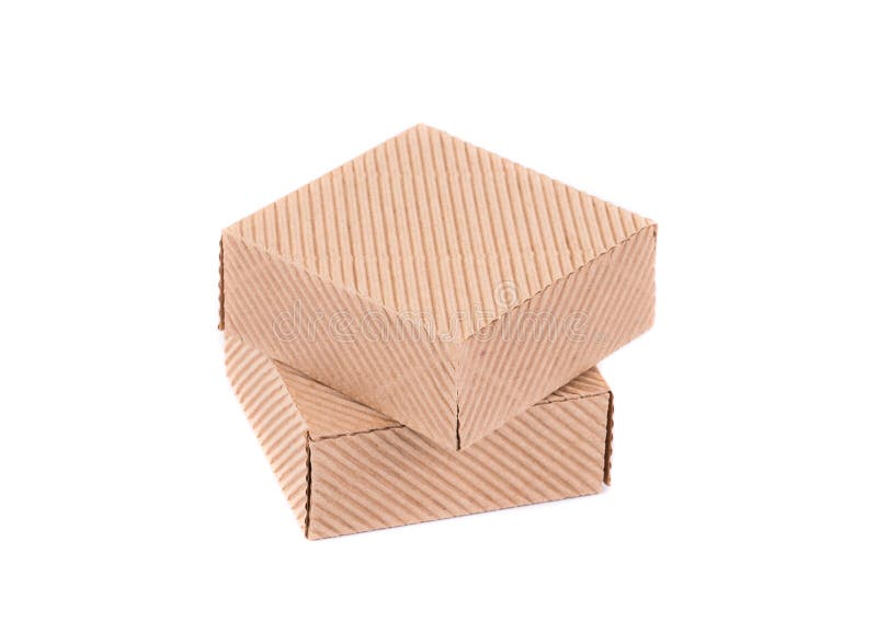 Closed Shipping Cardboard Box Isolated on White Stock Image - Image of ...