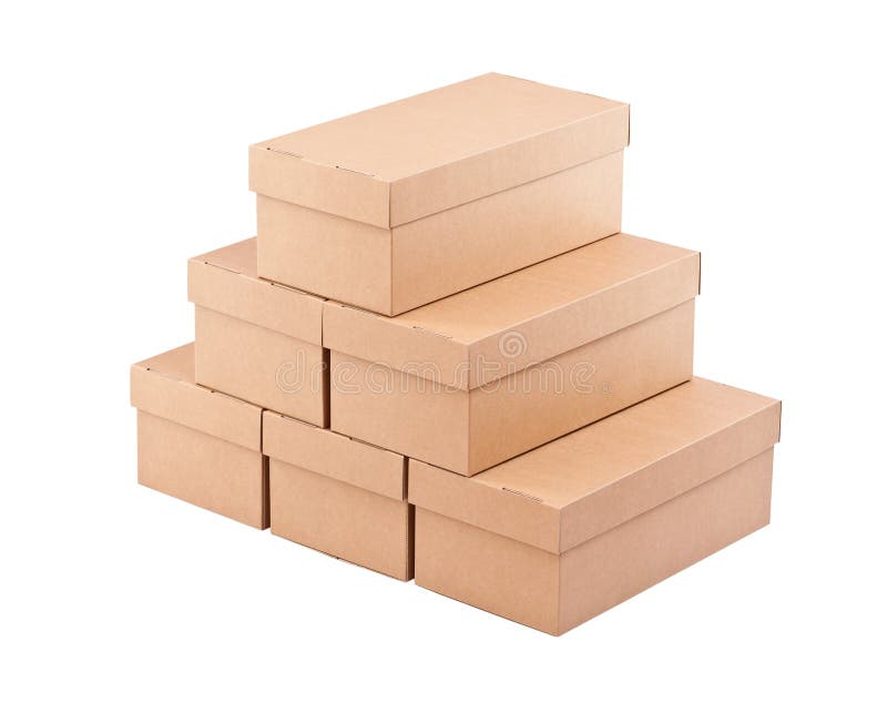 Stack of Closed Cardboard Boxes Stock Photo - Image of package ...