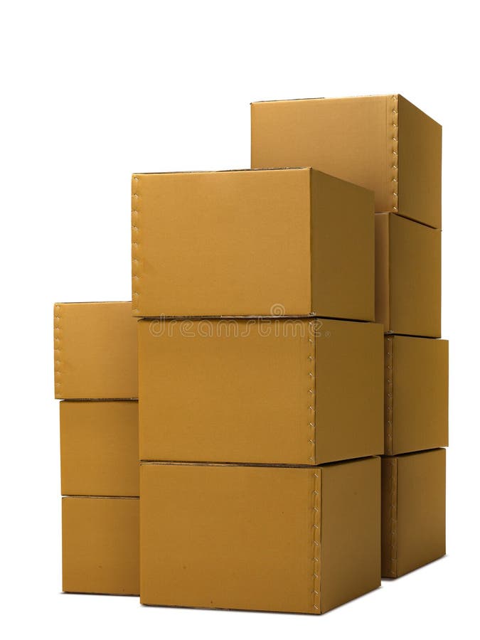 Stack of Closed Cardboard Boxes Isolated on White Background Stock ... Stack of Closed Cardboard Boxes Isolated on White Background Stock ...