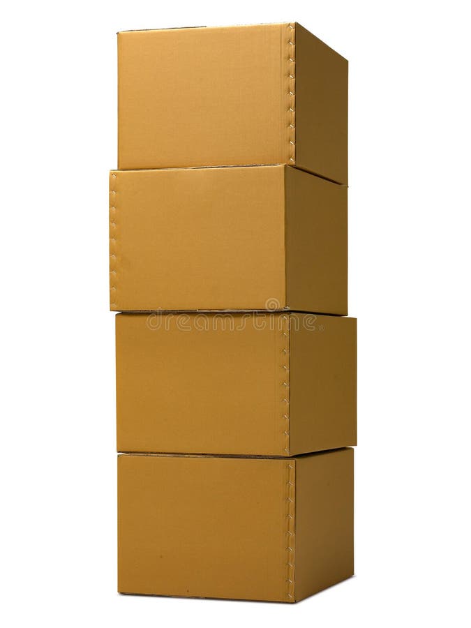 Stack of Closed Cardboard Boxes Isolated on White Background Stock ... Stack of Closed Cardboard Boxes Isolated on White Background Stock ...