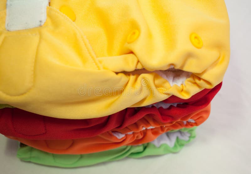 Stack of Cloth Diapers Different Colors Stock Image - Image of orange ...