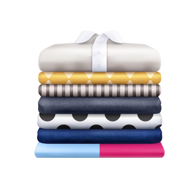 Stack of Clothes Composition Stock Vector - Illustration of background ...