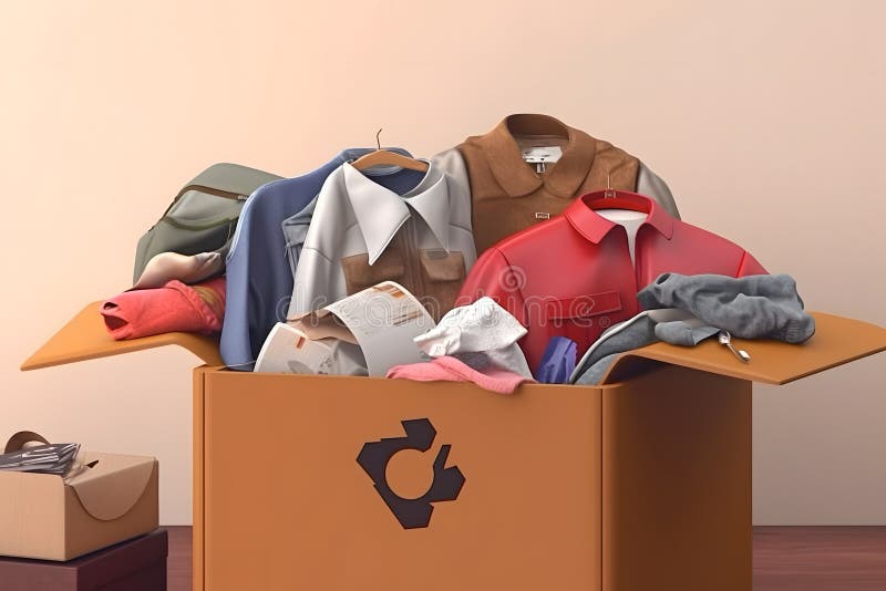 A Stack of Clothes in Different Colors in a Box. the Concept of ...
