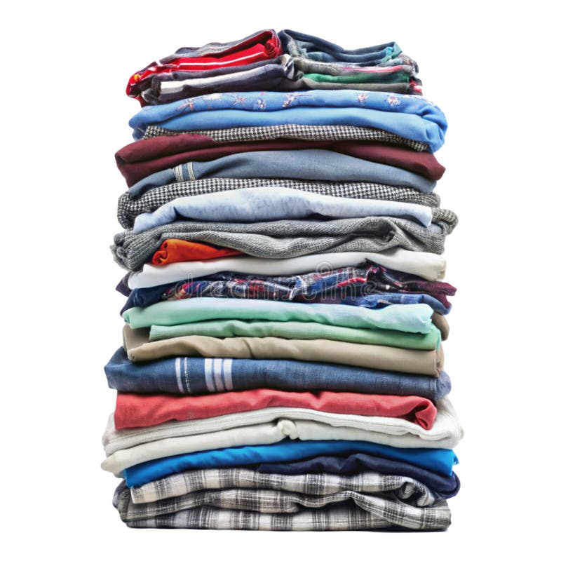 Stack of Clothes Isolated on White Background Stock Illustration ...