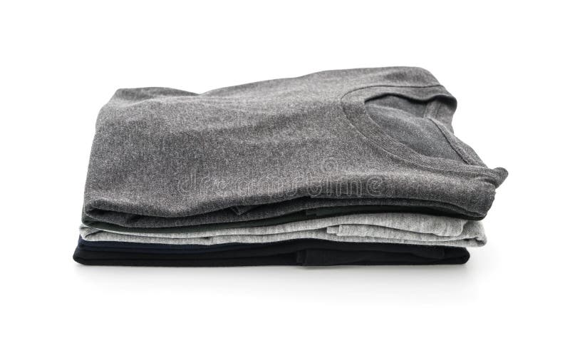 Stack of clothes on white stock photo. Image of sleeve - 103292096