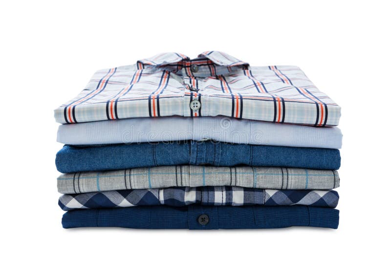 Stack of clothes on white stock image. Image of stack - 109916313