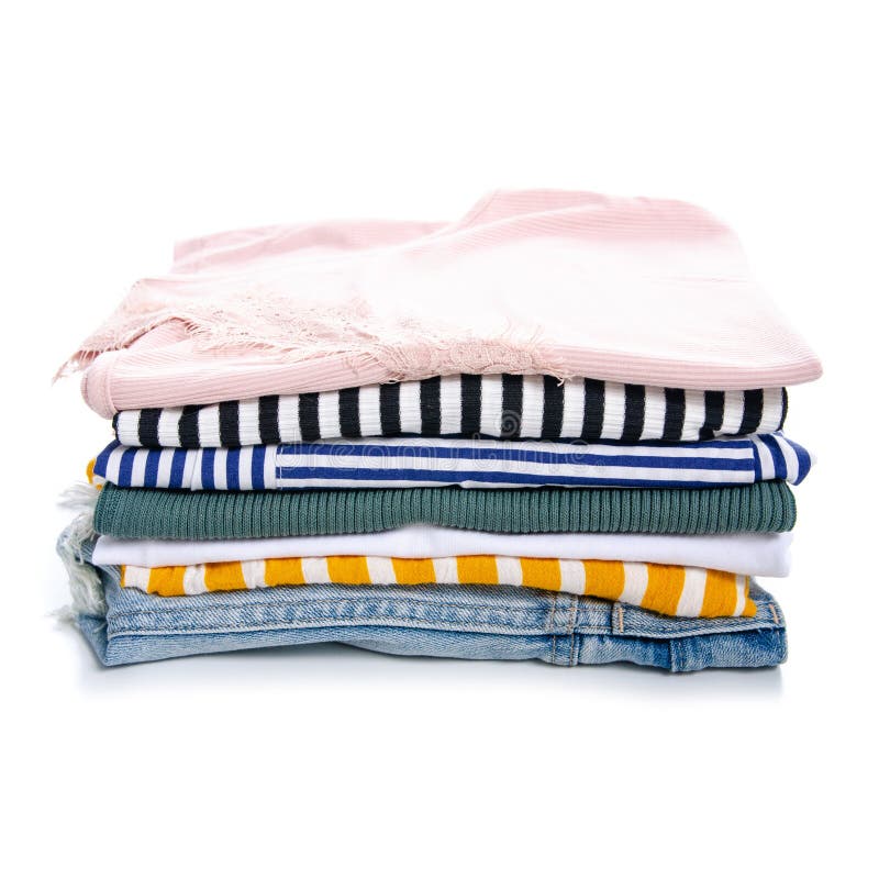 Stack Clothing Colorful Summer Stock Image - Image of blue, assorted ...